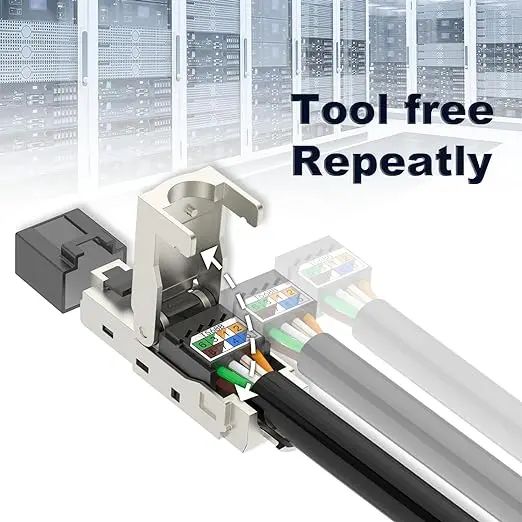 Ethernet Diy Lan Connectortool-free Reusable Shielded Rj45 Connector ...