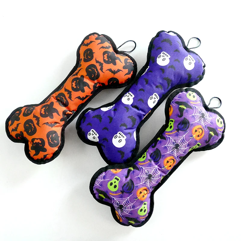 U-pets Halloween Print Big Bone Shape Squeaky Dog Chew Toy - Buy Big ...