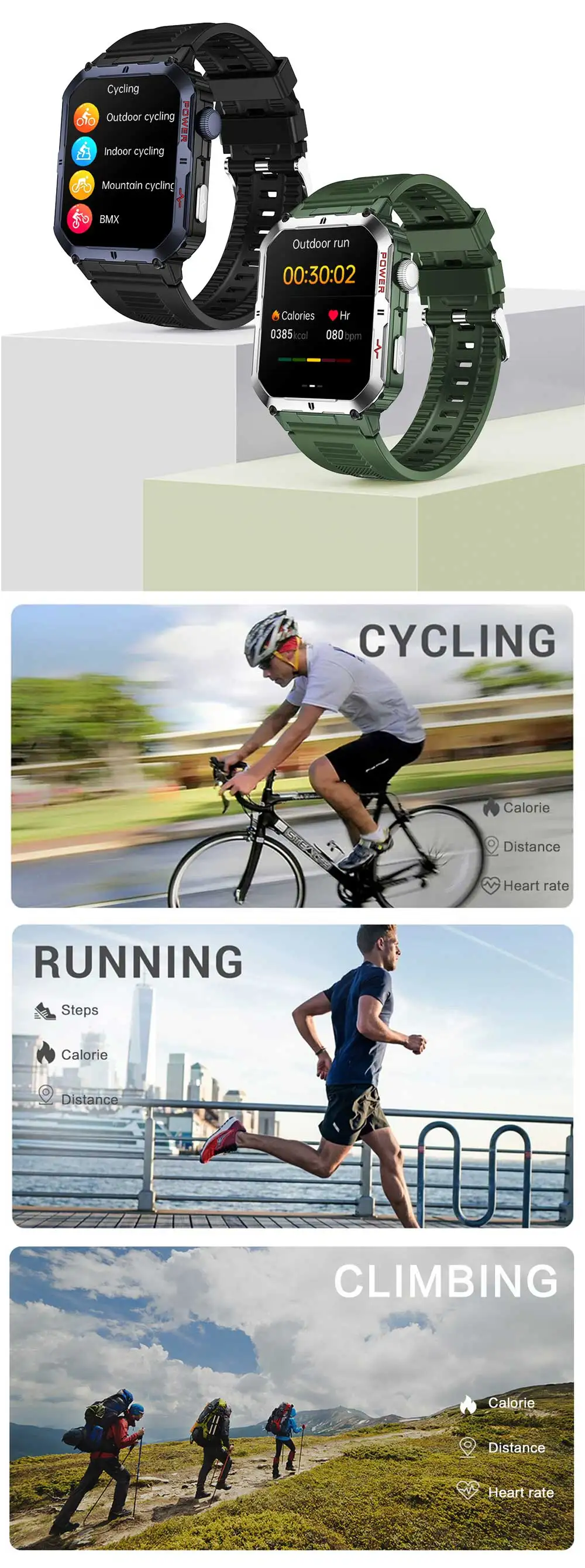 Oem Big Screen Stainless Steel Ecg Ppg Hrv Reloj Smart Watch For Men ...