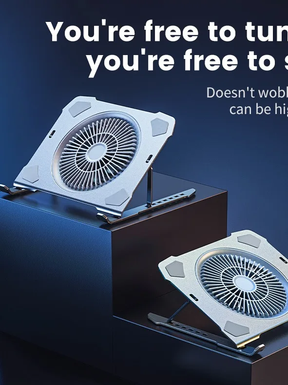 Portable Foldable Led Fan Adjustable Aluminum Laptop Stand Laptop ...