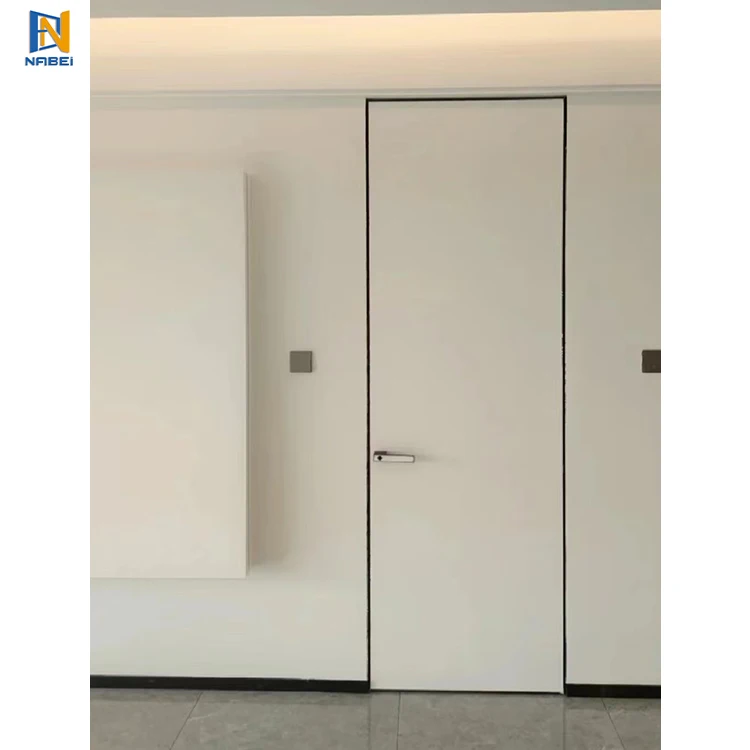 Frameless secret doors wood veneer invisible flush wooden concealed ...