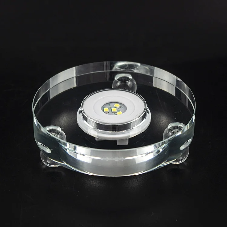 Led Crystal Display Holders 7 Colors Light Stand Base Round Lighted Up ...