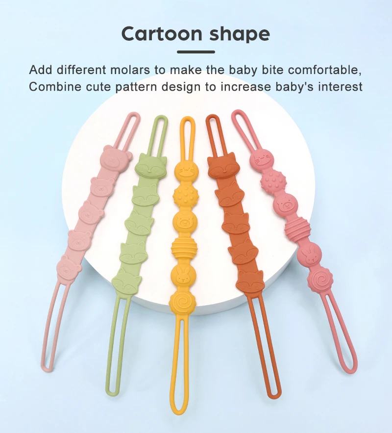 Cartoon Animal Baby Pacifier Silicone Pacifier Holder Clip Personalized ...