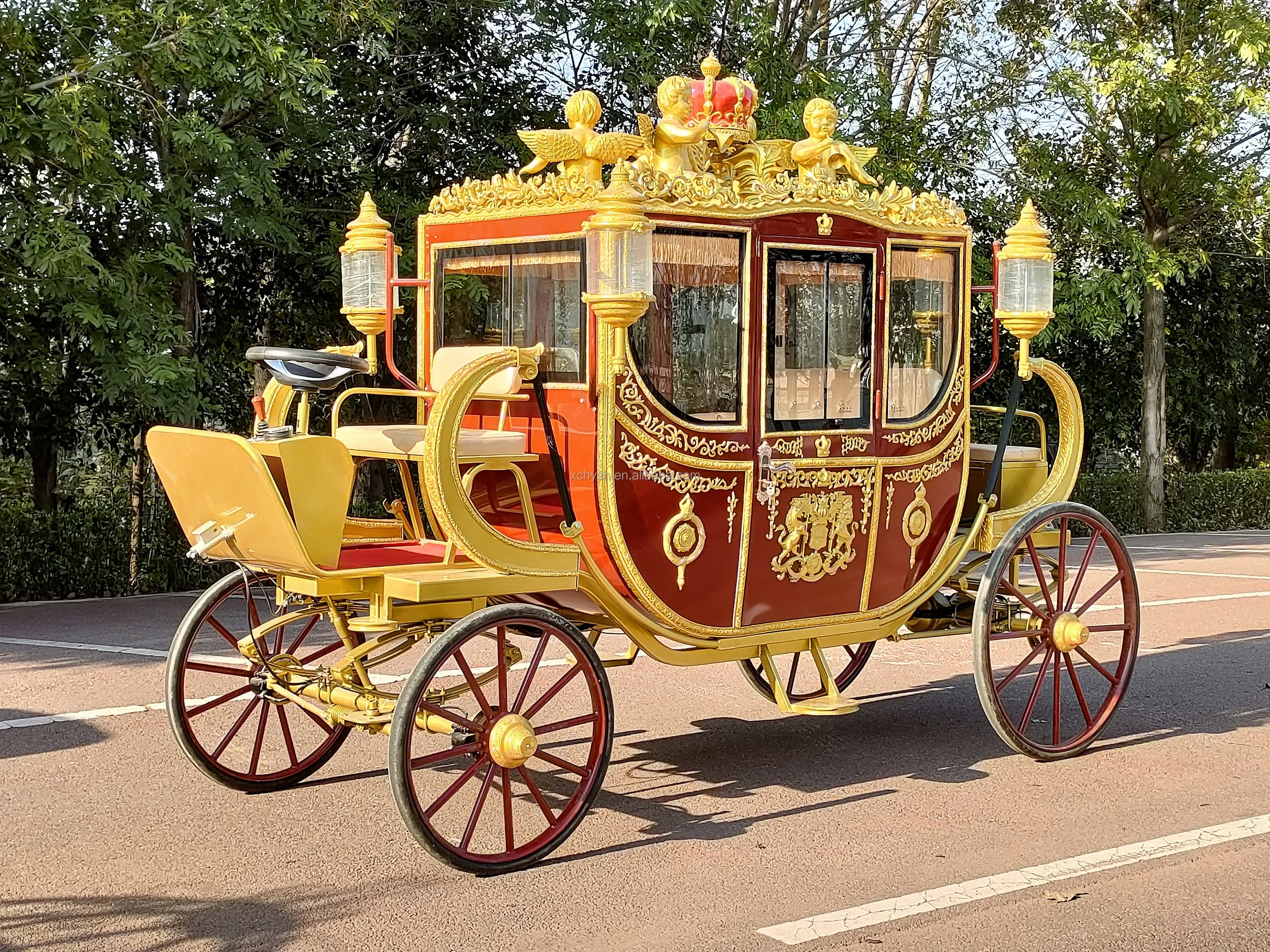 Luxury Four Wheels Sightseeing Electric Royal Horse Carriage For Sale ...