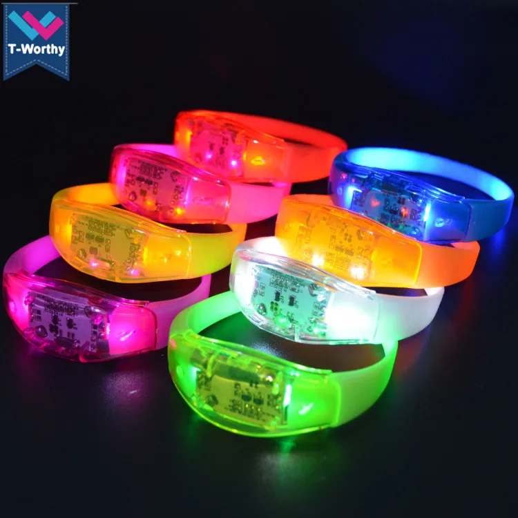 T-worthy Event Light Up Led Bracelet Silicone Sound Activated Led ...