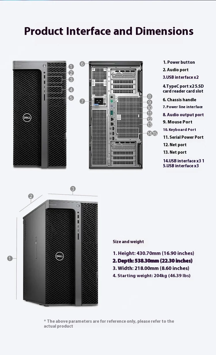 Dell Precision T7960 Tower Workstation PC - Intel Xeon W5-3423, 16GB ...