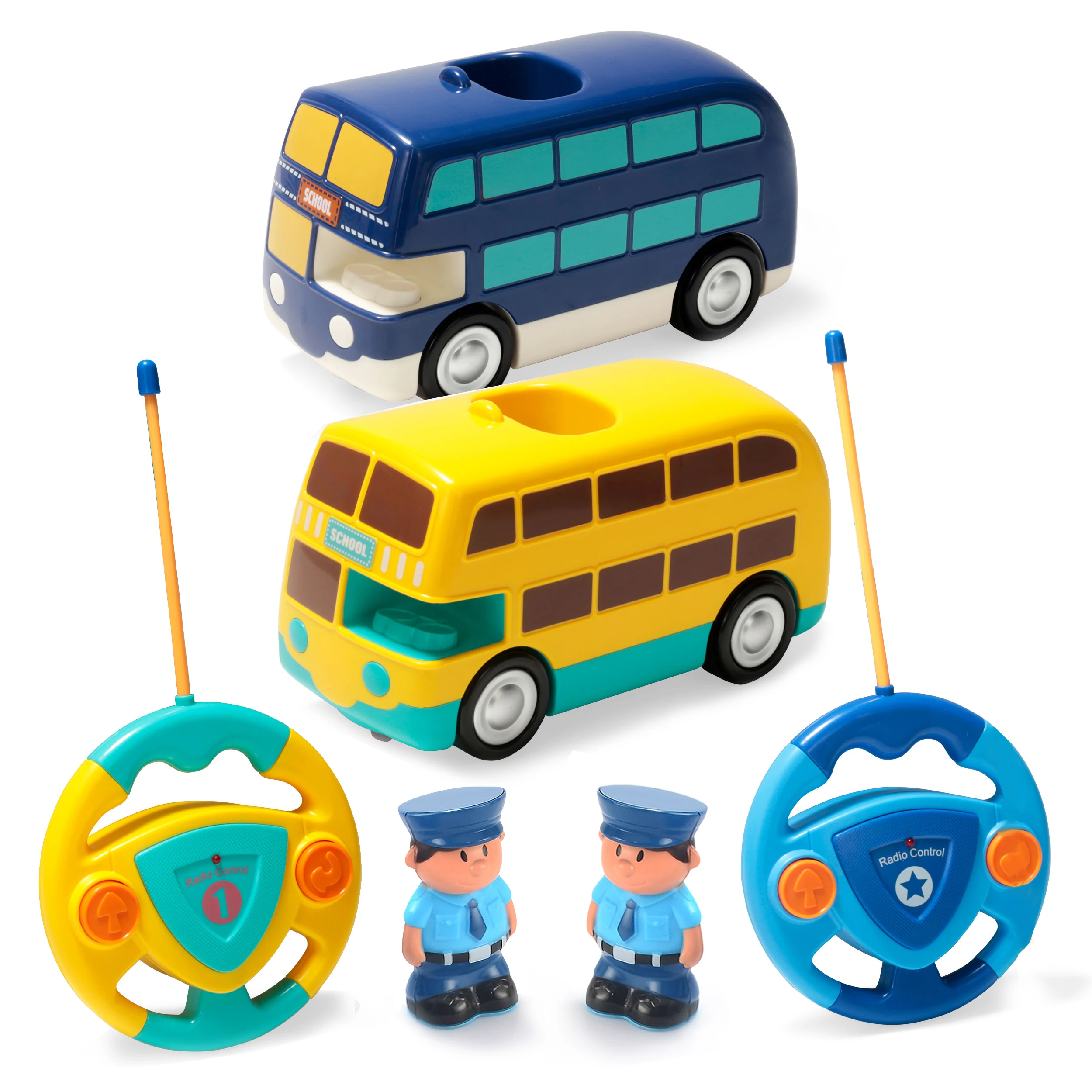 Cartoon School Bus Toys For Toddlers Kids Baby Remote Control Bus Toy ...