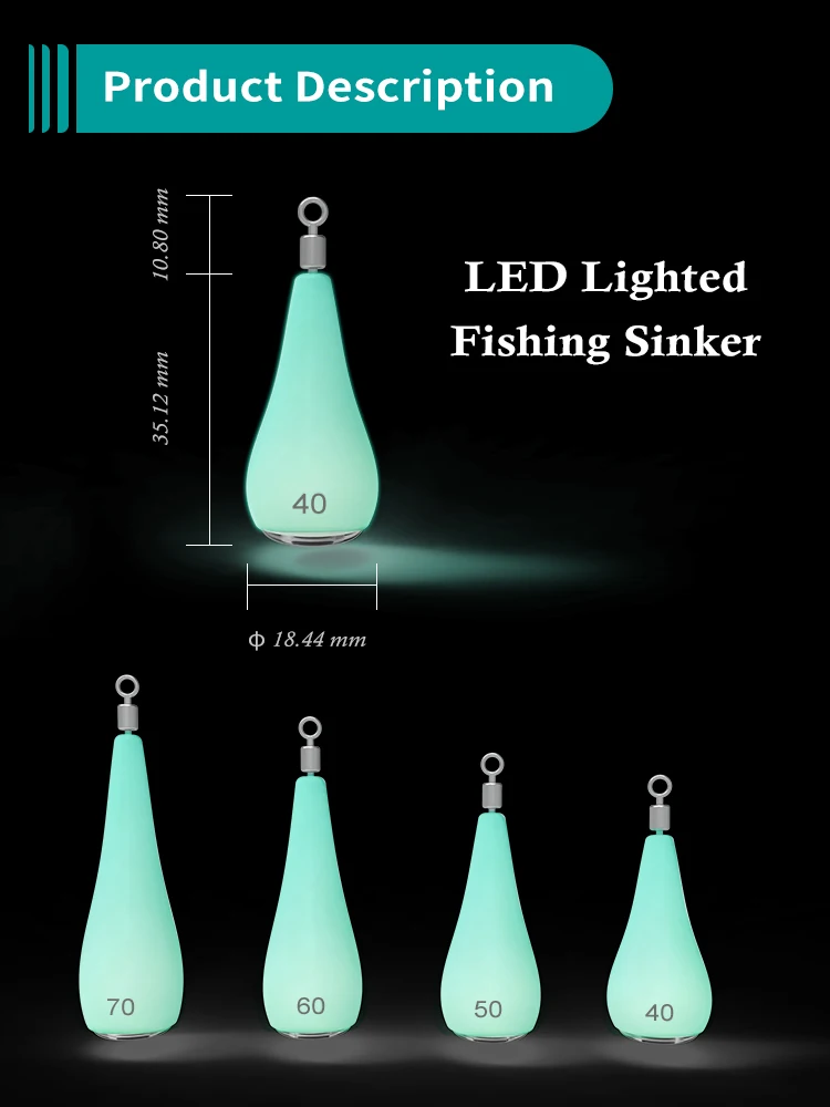 Dlyfull Underwater Led Lead Sinker Df40 Df50 Df60 Df70 - Buy Fishing Lead Sinkers,Cast Sinkers ...