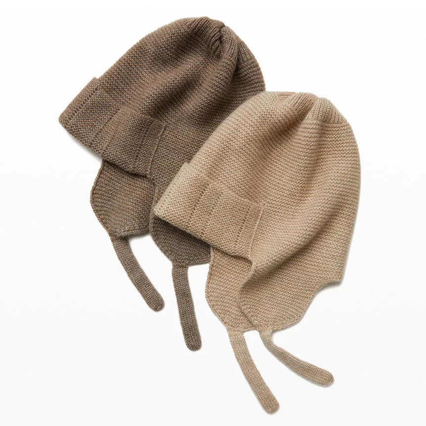 Luxury Autumn Skull Striped Knit Winter Earflap Hat Factory Breathable ...