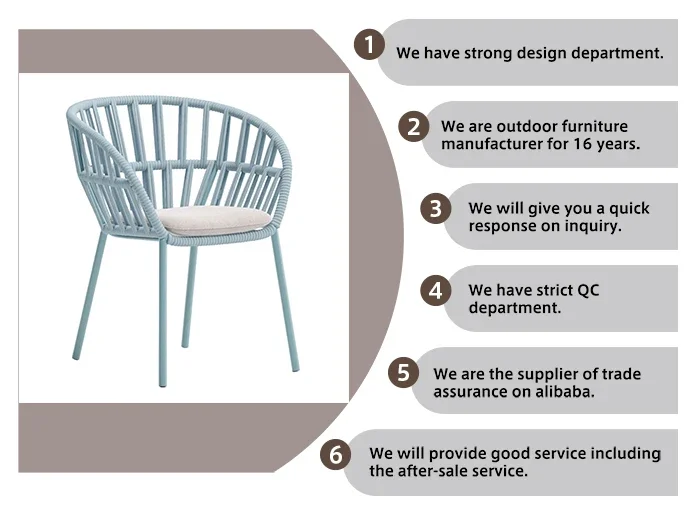 Modern Design Waterproof Garden Chair Customized Color Weaved Rope ...