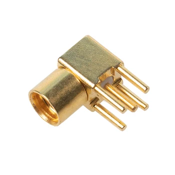 Mmcx Right Angle Thru Hole Pcb Mount Jack Gold-plated Rf Coaxial Connector Micro-miniature Rf ...