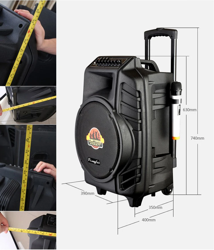 12 Inch Big Size Woofer Speaker Box Hifi Cabinet High Power Chargeable ...