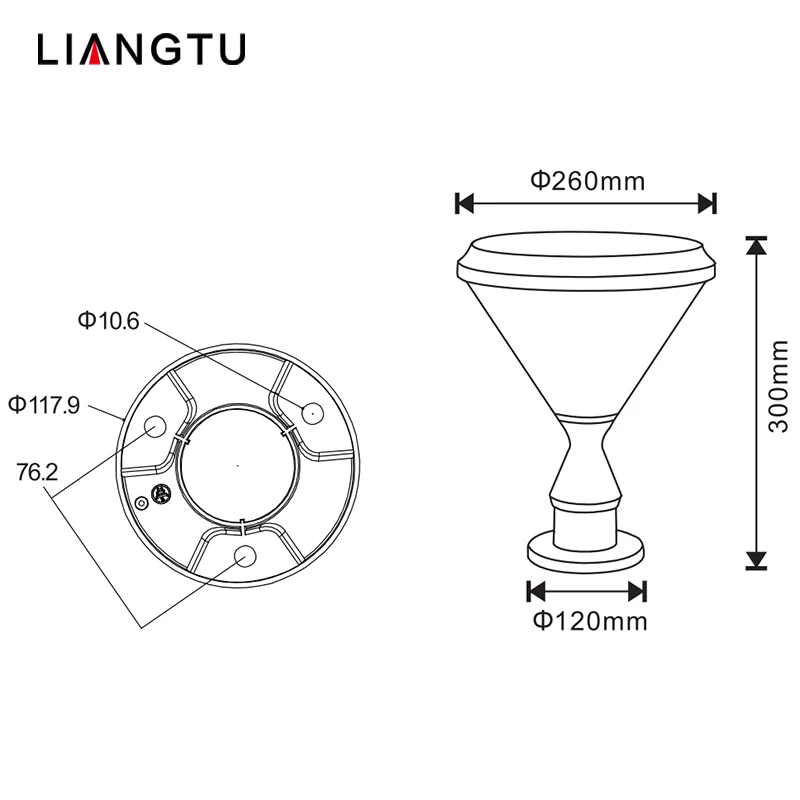 Villa Column Lamps Ip65 Waterproof Fence Gate Pillar Outdoor Lawn ...