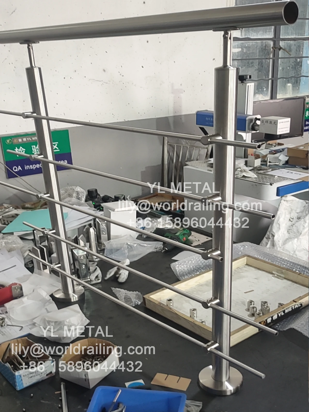 Yl Low Maintenance Vertical Metal Wire 42" Cable Railing Deck Posts ...