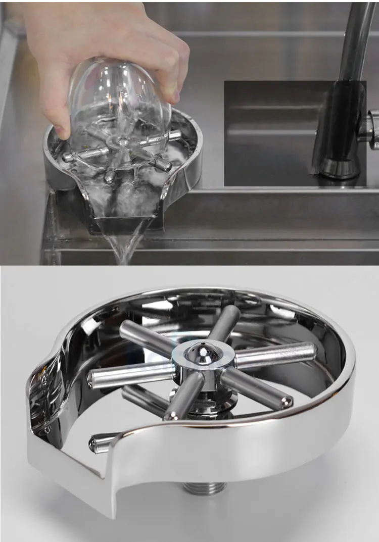 Faucet Glass Rinser Automatic Coffee Cup Cleaner Washer With Side Spray ...