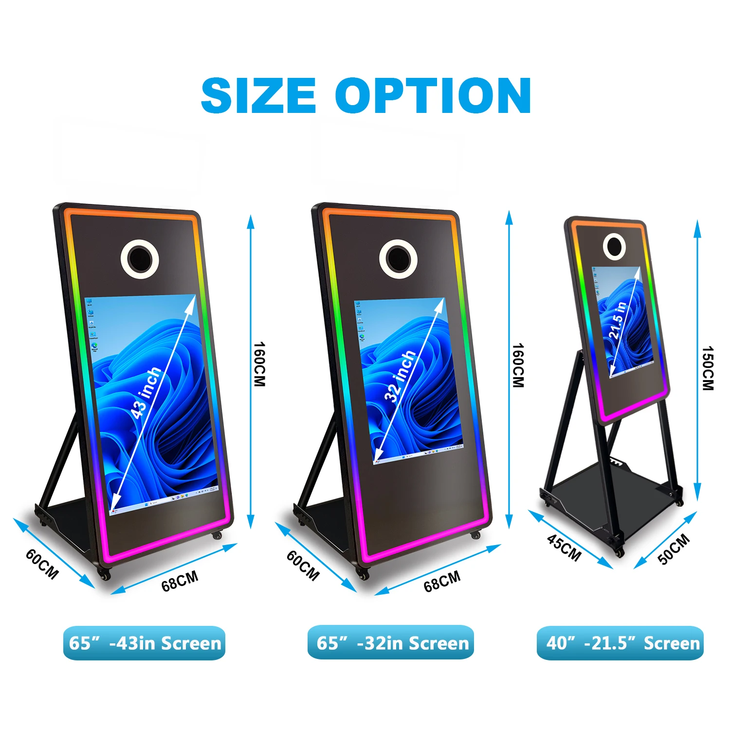 Mirror Photo Booth - Selfie Fun with 32 43 Inch Screens