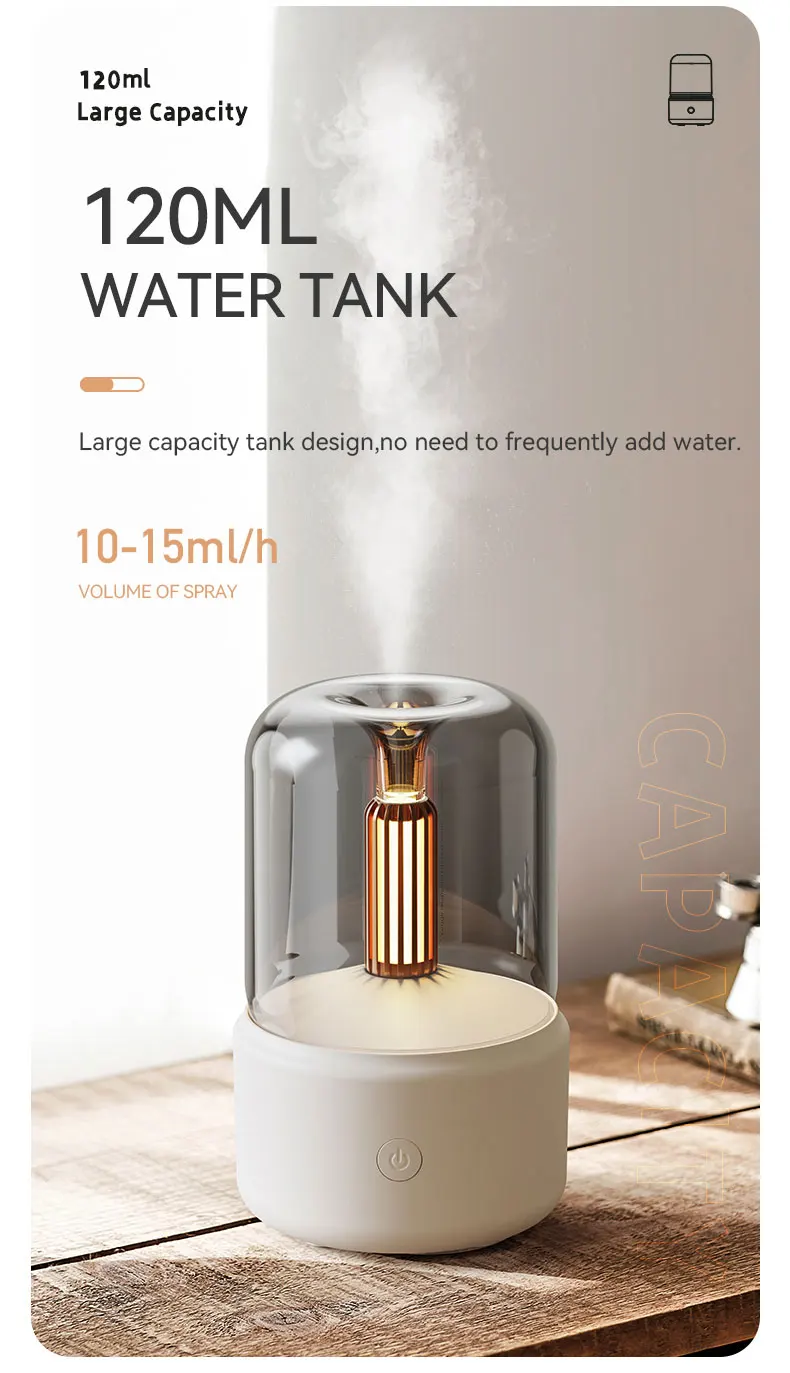 Mini Candle Aroma Diffuser - Portable & Stylish Humidifier