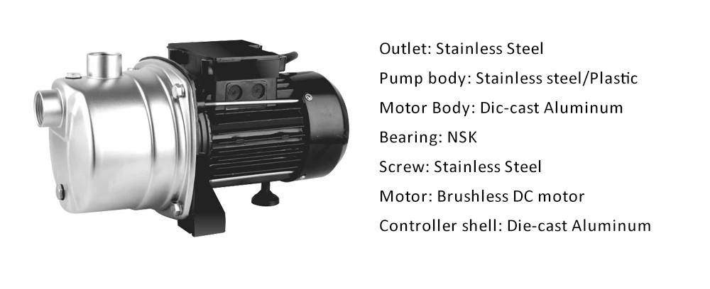 SJET Portable DC Solar Self Priming Water Pressure Pump