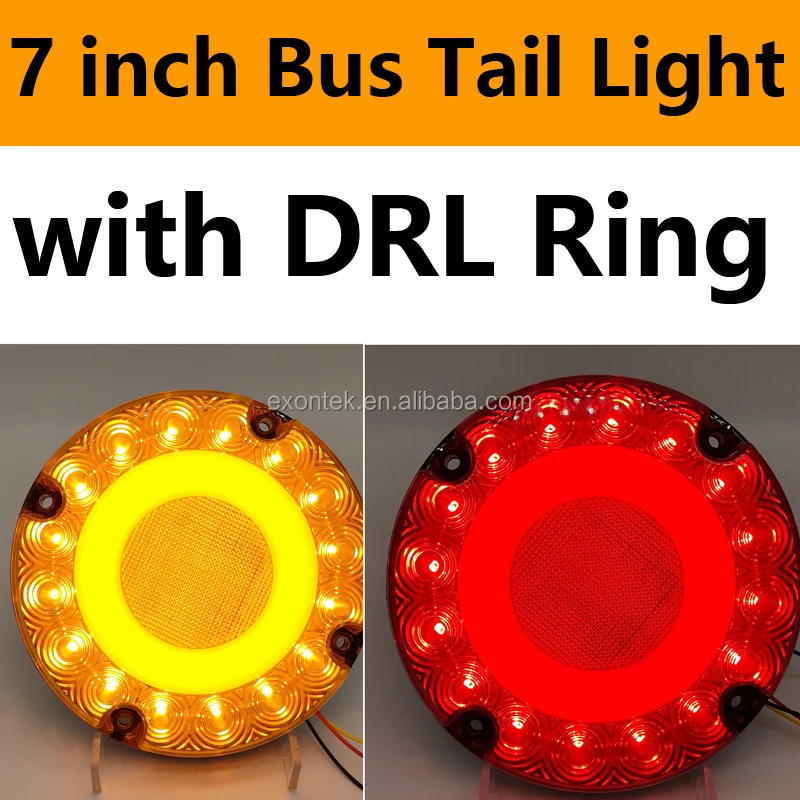2024 Trend Strobe Red Amber 7 Inch School Bus Transit Vehicle LED Round ...