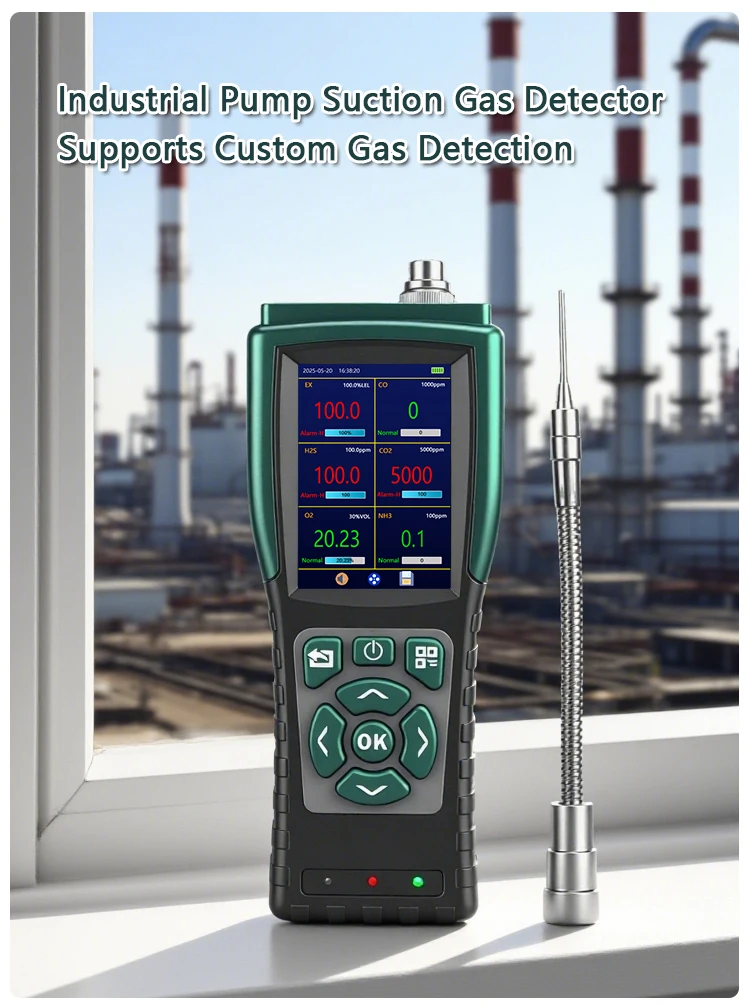 Pump Suction Handheld 6-in-1 VOC Gas Concentration Alarm HCN CLO2 SIH4 ...
