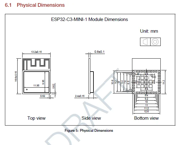 ESP32-C3-MINI-1 Wireless Module with 4MB Flash, PCB Antenna, Wi-Fi ...