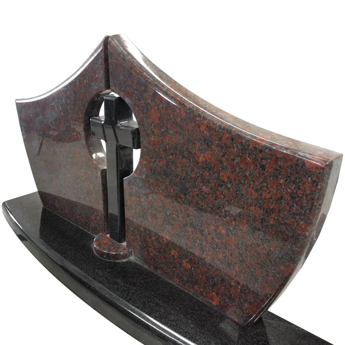 Tan Brown Granite Stone Cross Headstone for Sale - A Grade