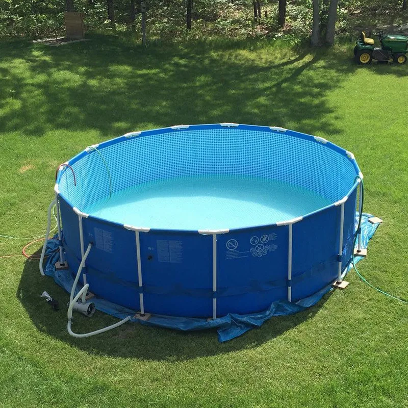 Intex Round Swimming Pool 28202 Portable Family Swim Pool Metal Framel ...