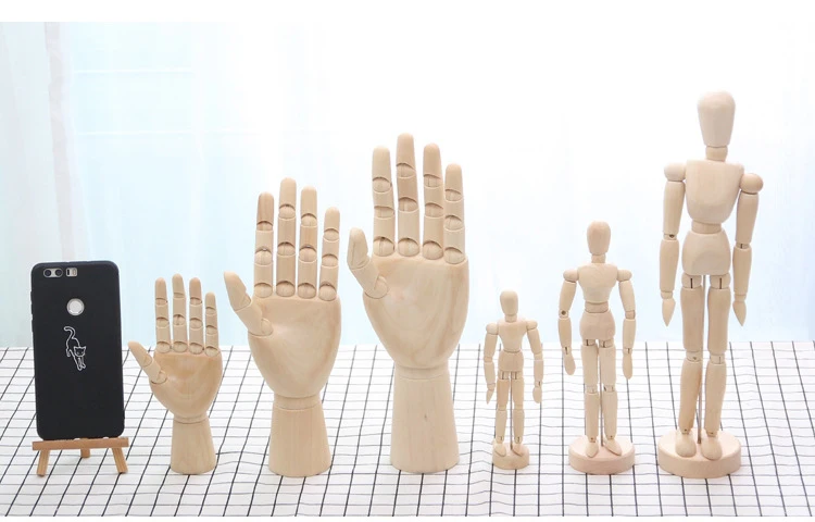 Flexible Finger Puppets Mannequin Hand Model Wooden Manikin Hand ...