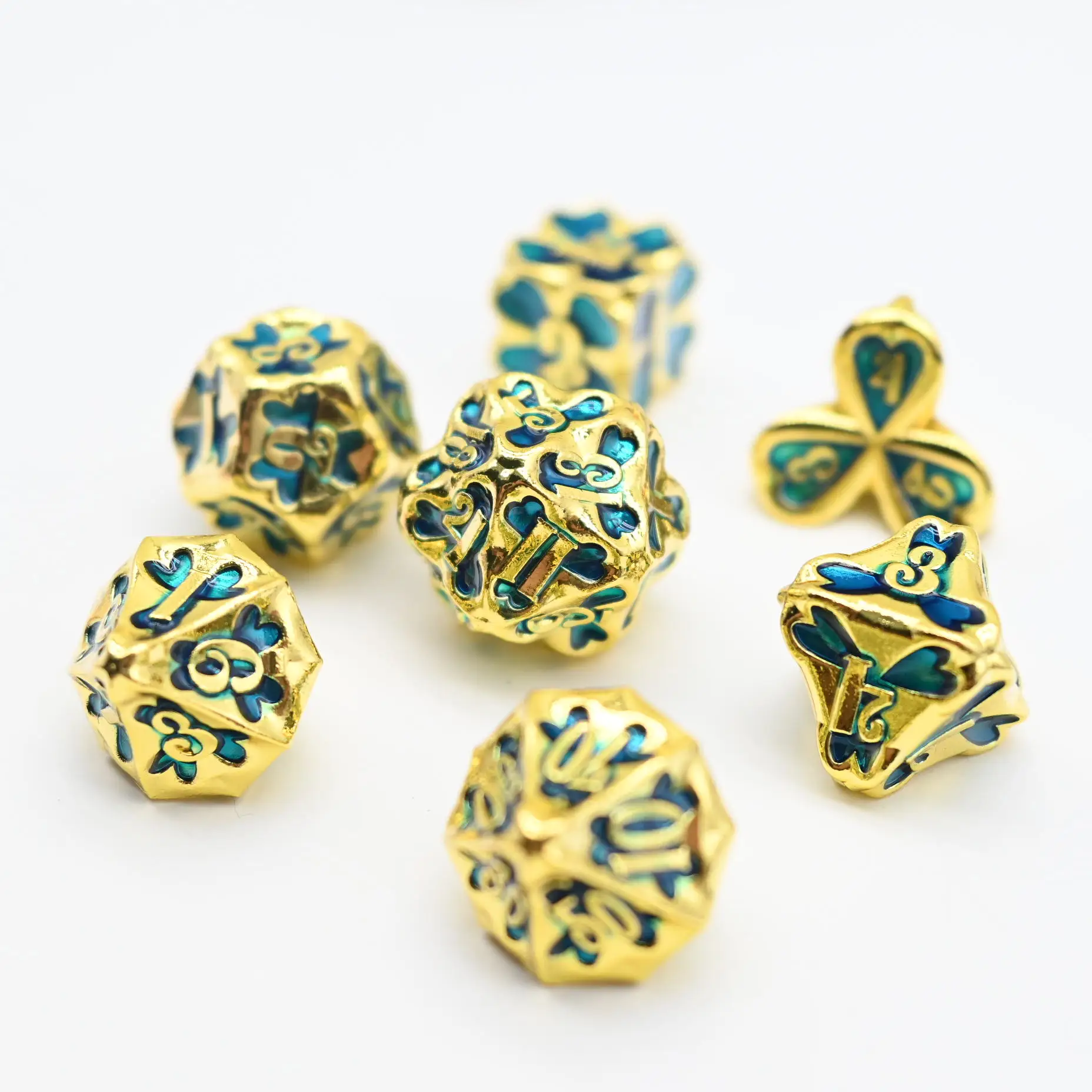 LM rpg custom Cthulhu flower d&d polyhedral metal dice set with free ...