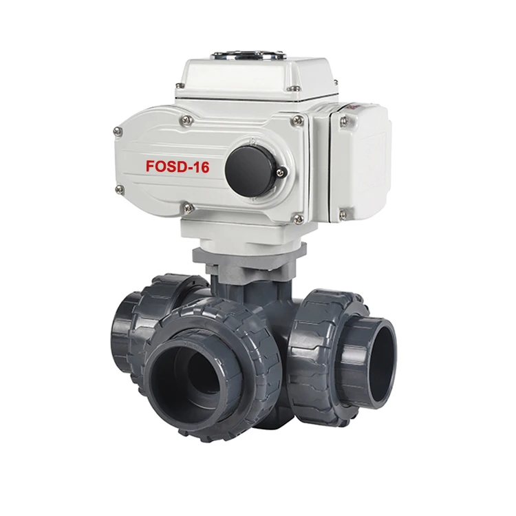 Wholesale UPVC, PPH, CPVC, PVDF, PP 2" Electric Ball Valve 3 Ways Flange End Electric Plastic ...