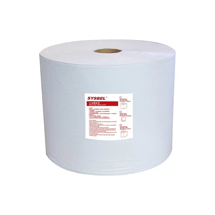 SYSBEL Professional White Universal Industrial Wiping Cloth Wiping Roll ...