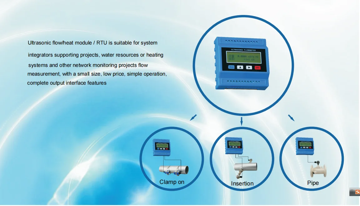Water Liquid Ultrasonic Flow Meters Digital Module Ultrasonic Flowmeter ...