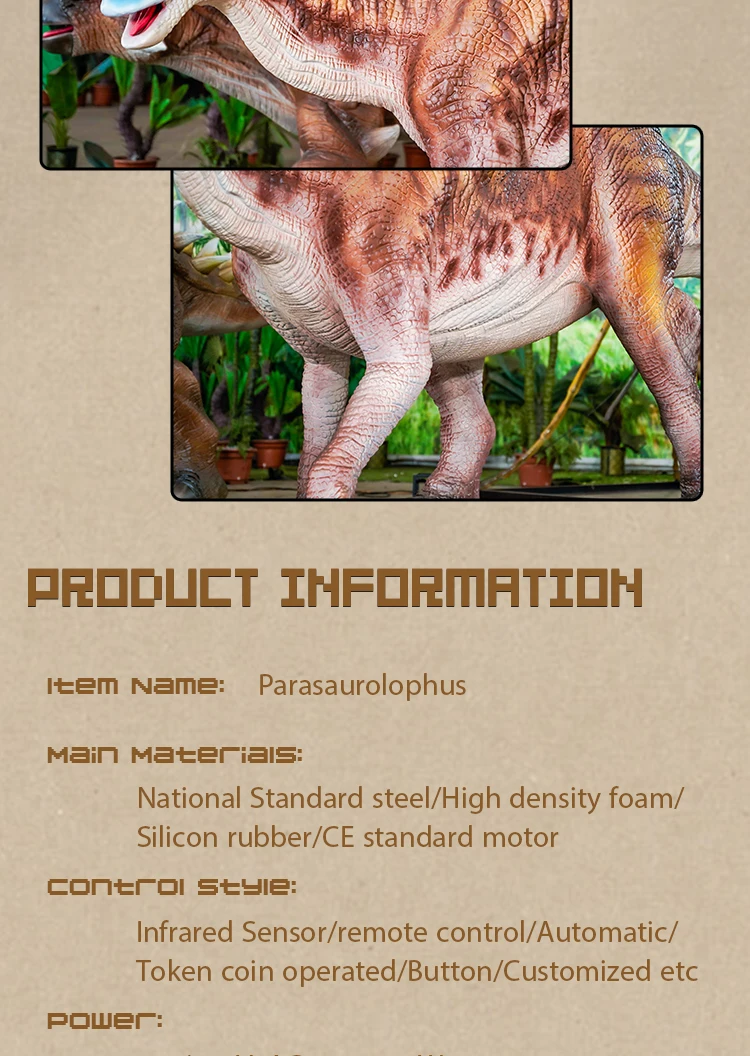 Parasaurolophus Animatronic Robotic Animals Amusement Park Automatic ...