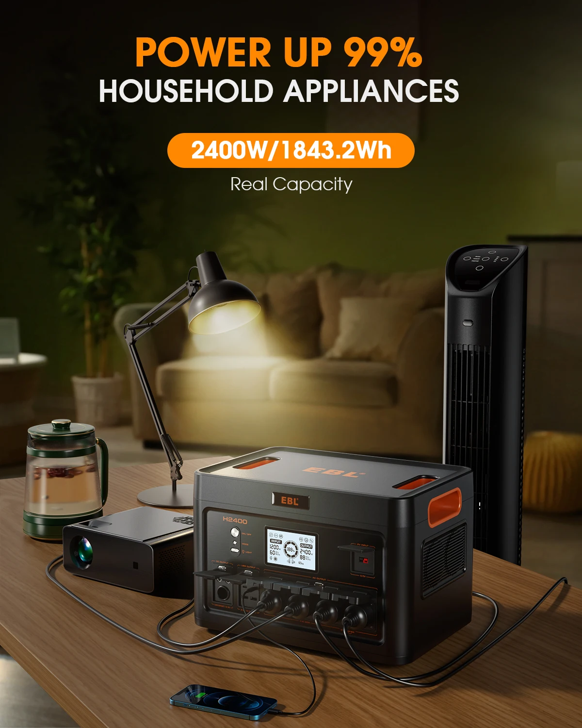 2400W Portable Power Station - Reliable Outdoor Charging