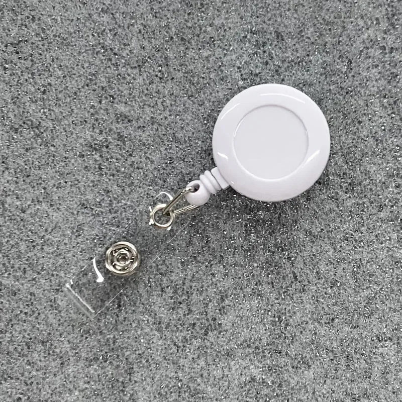 Custom Logo Size White Badge Reel Clips Retractable Badge Holders With ...