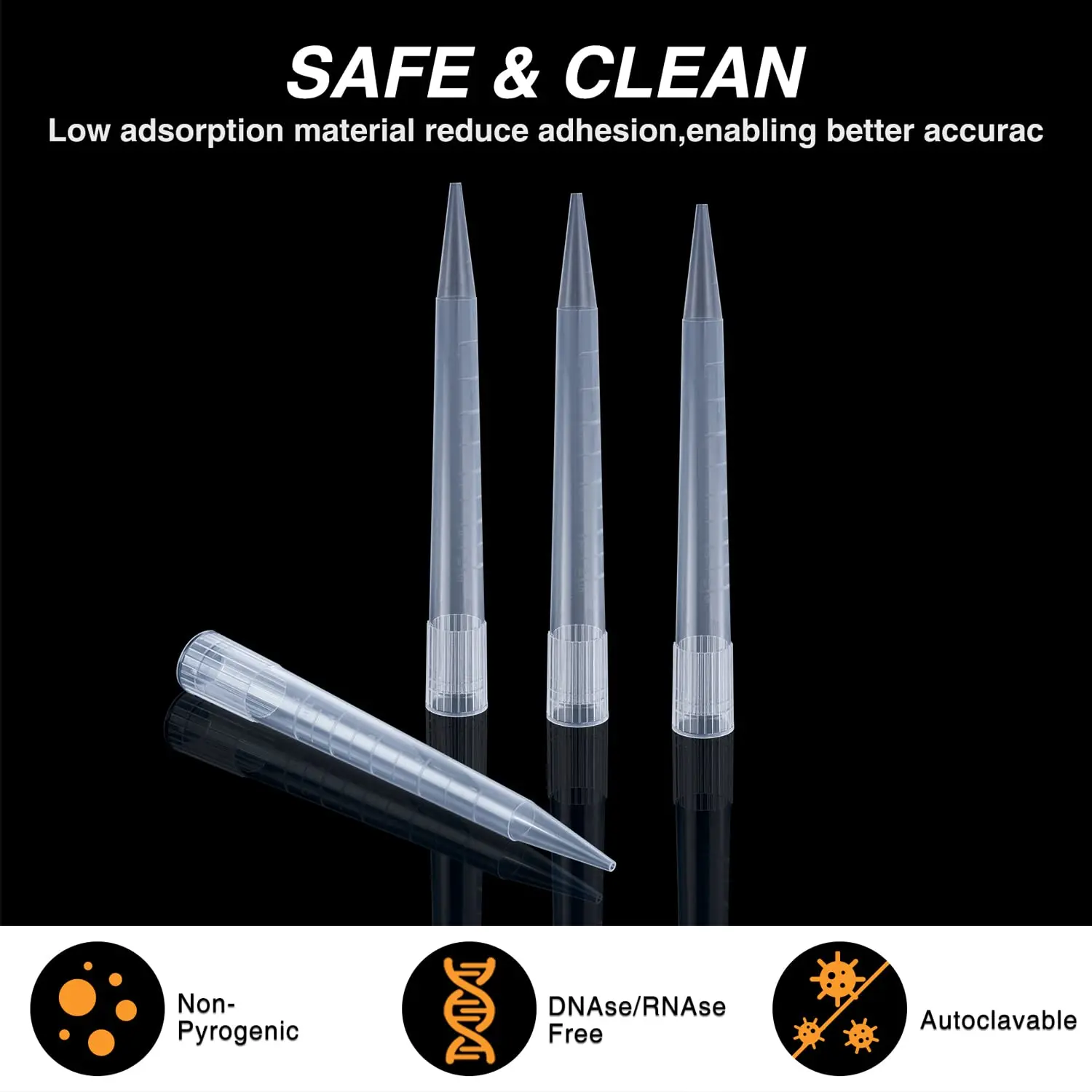 Laboratory 1000ul Black Color Filtered Conductive Pipette Tips Dnase ...