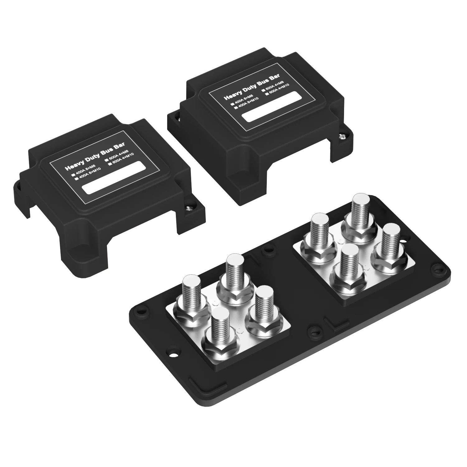 Amomd Rv 400a M8/m10 Heavy Duty Copper Bus Bar 2 Modular 8 Studs Power Distribution For Rvs ...