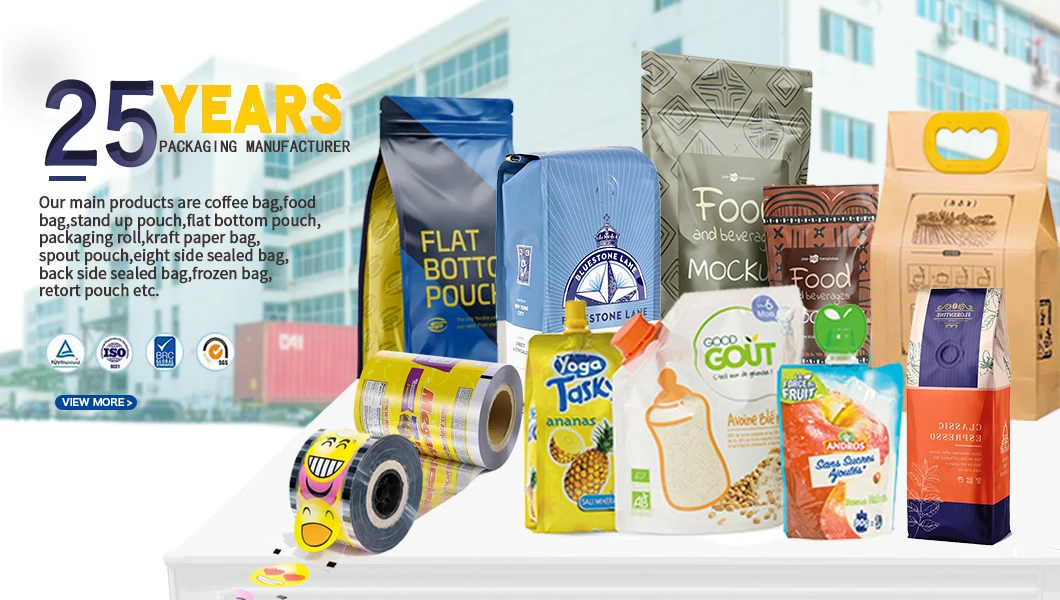 Custom Printed Resealable Paper Packing Sachet Pouch