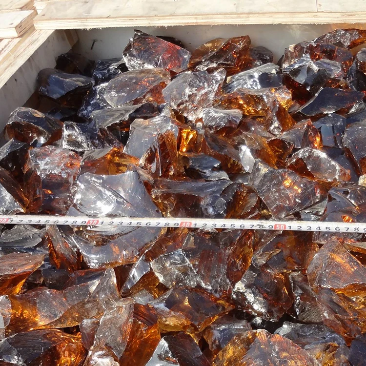 Garden Decoration Fire Rated Glass Landscaping Natural Decorative Amber ...