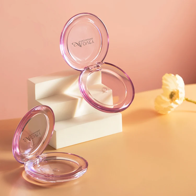 Curved Cap Single Eyeshadow Empty Container Highlighter Case Clear Pink ...