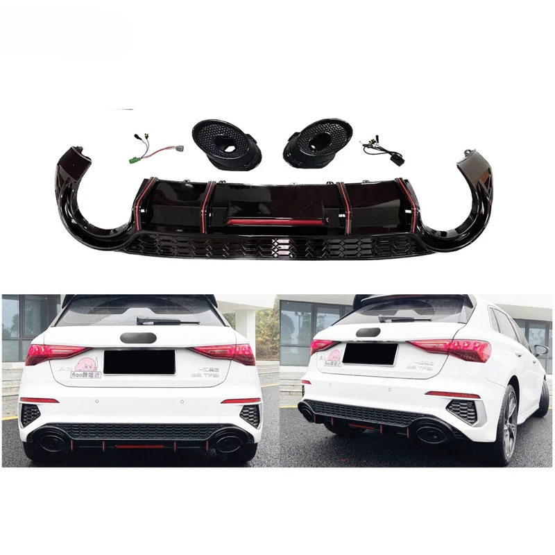 Rs3 Sline Rear Diffuser For Audi A3 Refit Rs3 Hatchback Sedan For Audi ...