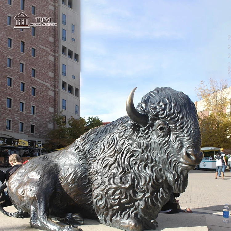 Life Size Outdoor Metal Wild Animal Sculpture - Bronze Buffalo Statues ...