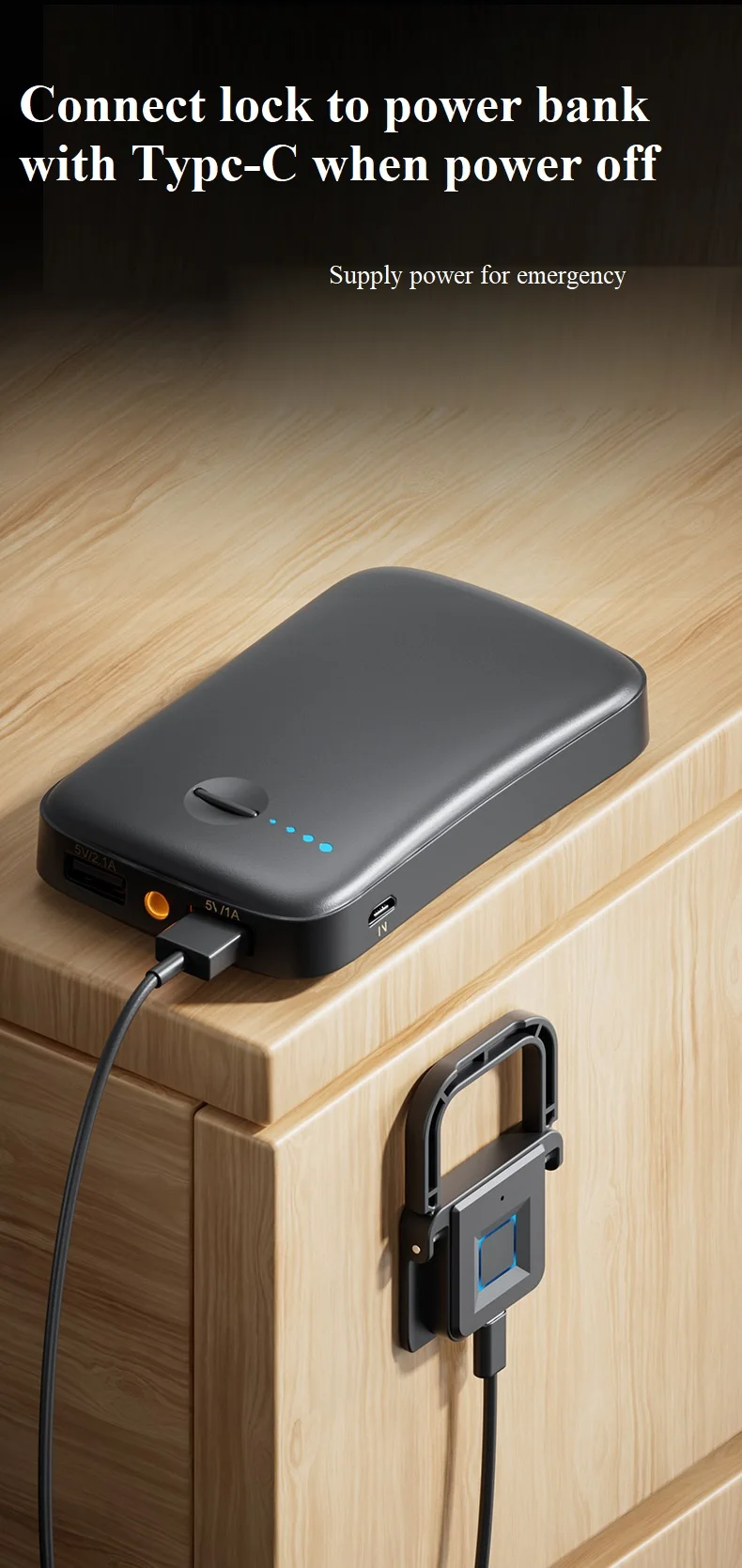 Mini Keyless Biometric Fingerprint Drawer Lock for Schools