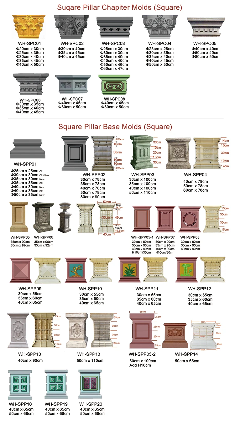 30cm Square Plastic Column Mold - Smooth Surface & Durability