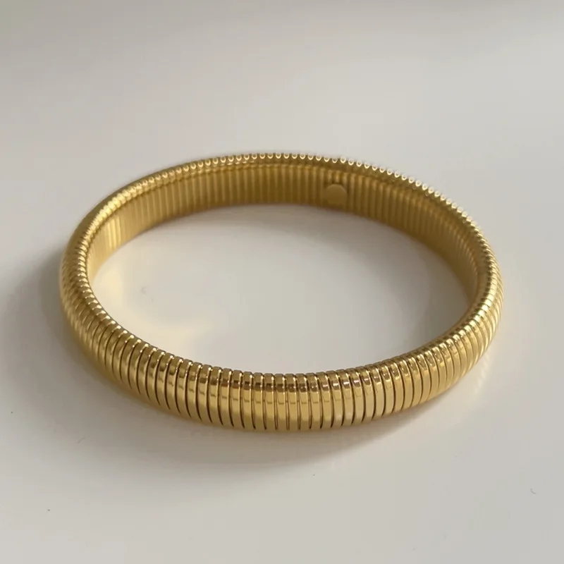Wholesale Elastic Flexible Bracelet 18K Gold Plated Stainless Steel ...