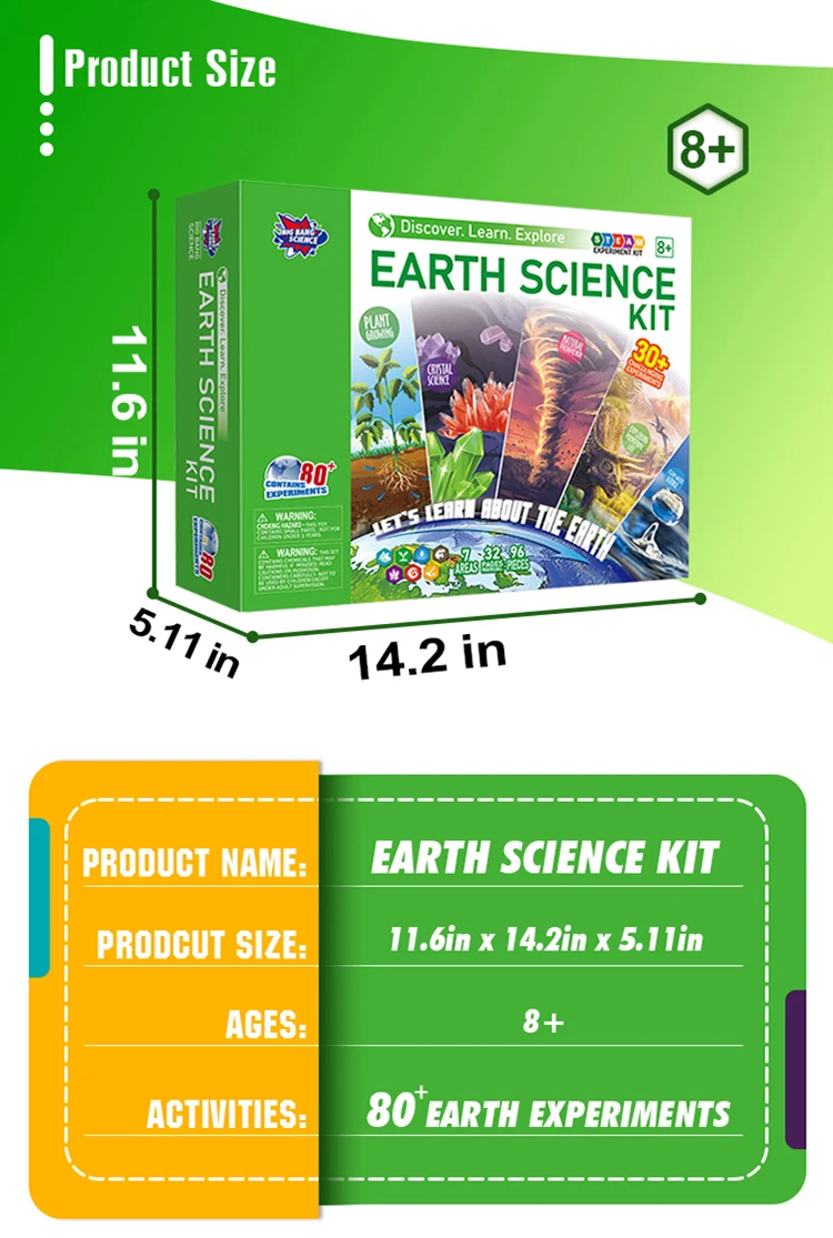 80+ Lab Experiments Contains Gemstone Dig Crystal Growing Volcano ...