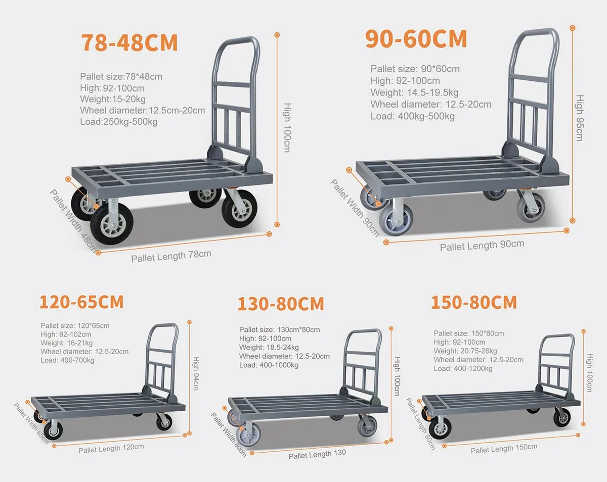 Cart Carts Handrail Trolley Hand Platform Trolleys Home Mute Portable ...
