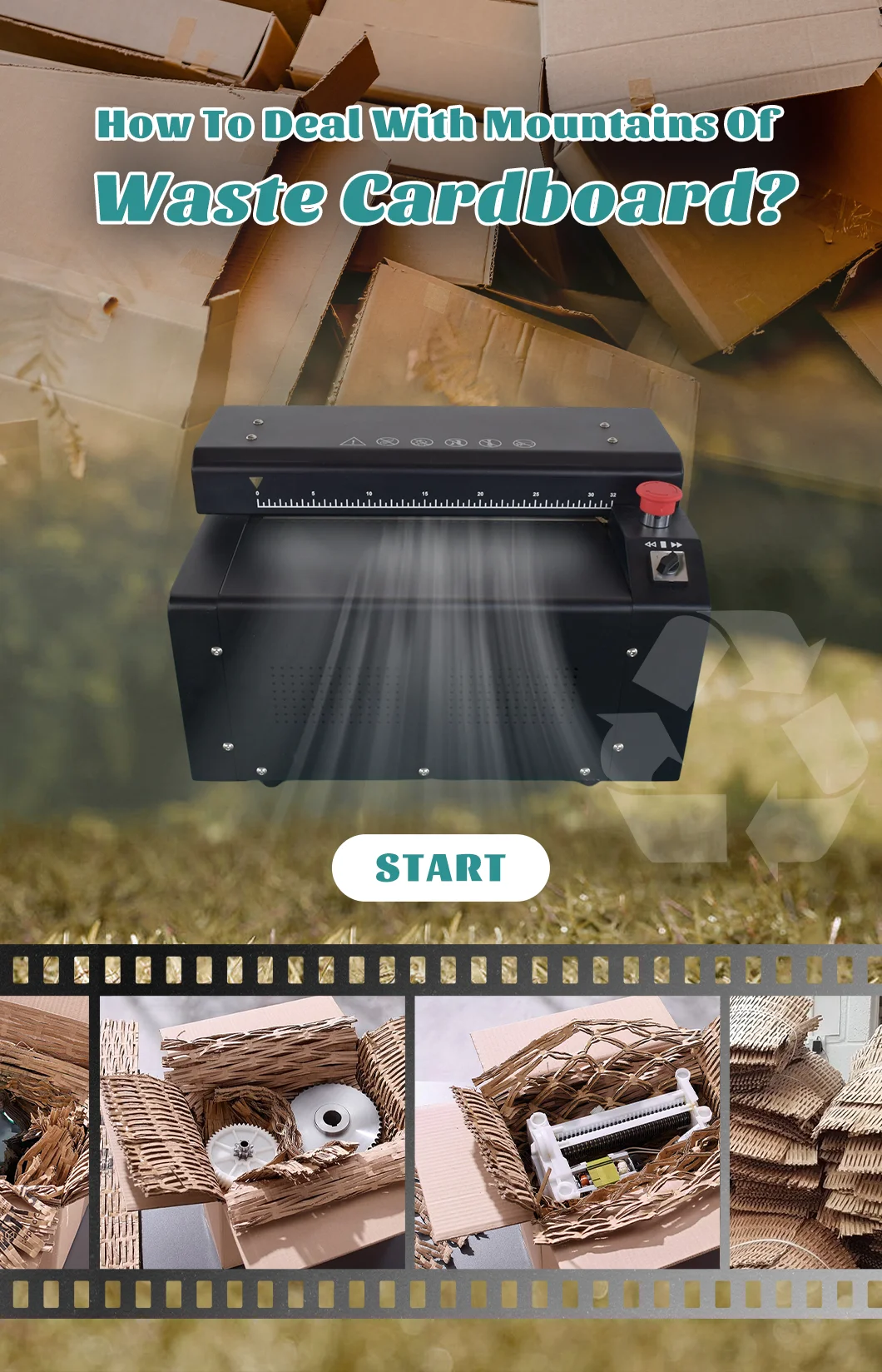 Market Trend Eco-friendly Reuse Shredder Cutting Corrugated Kraft Paper Expanding Cardboard ...