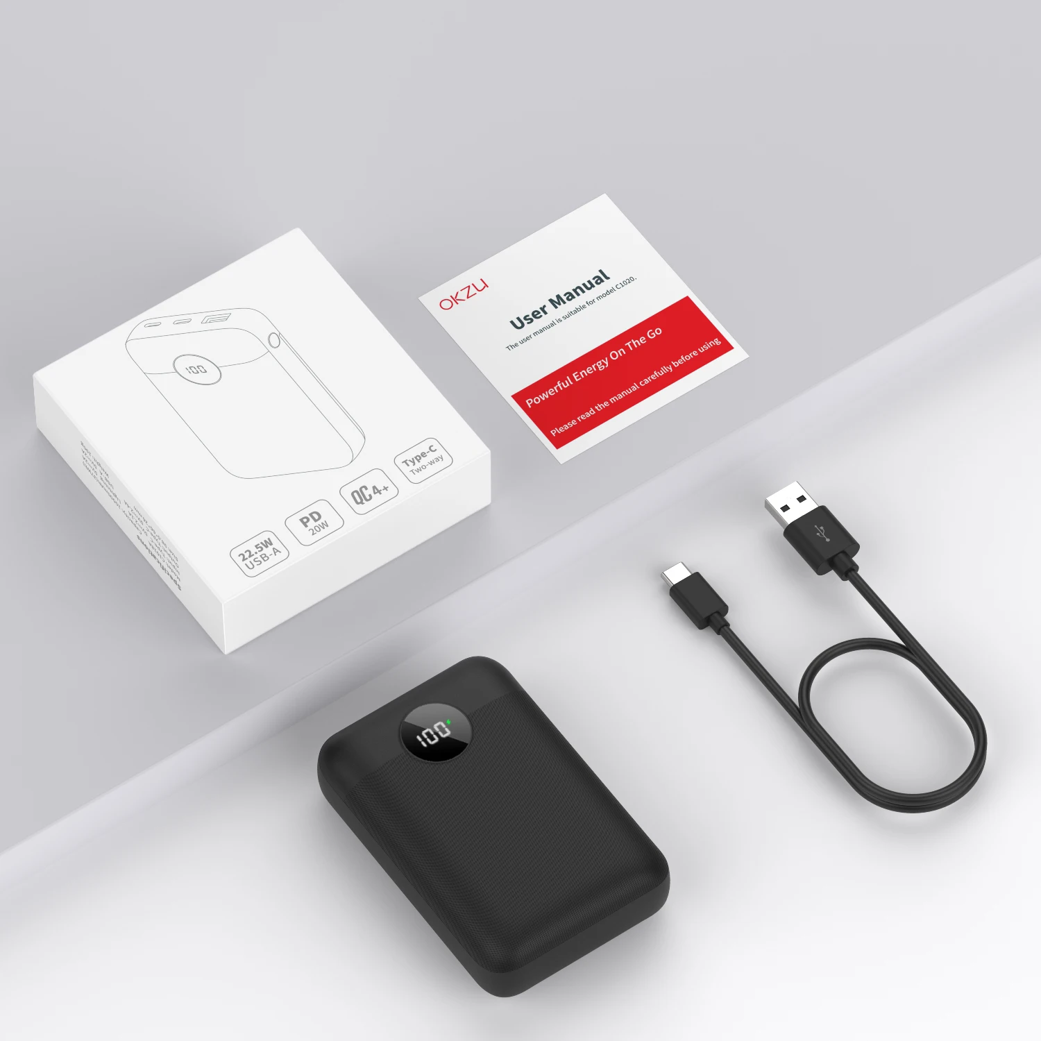 2025 New Innovative Design 10000mah Power Bank High Capacity Fast Speed Charging PD 20W LED ...