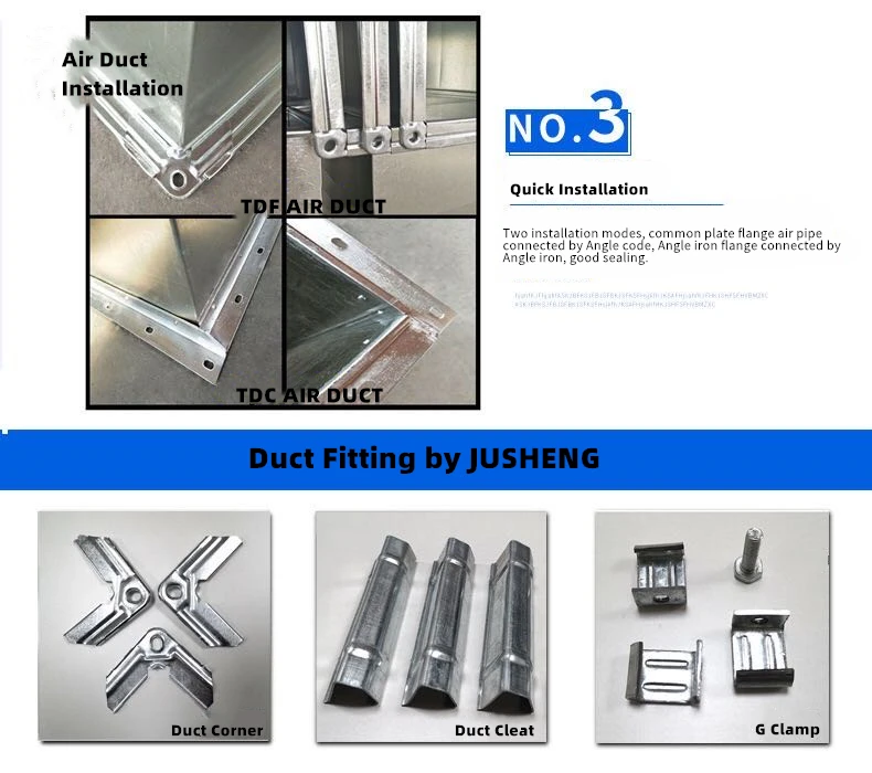 Air Conditioning TDC Duct Corner for Rectangular Duct System